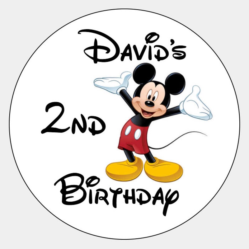 Mickey Mouse Birthday Sticker - Etsy