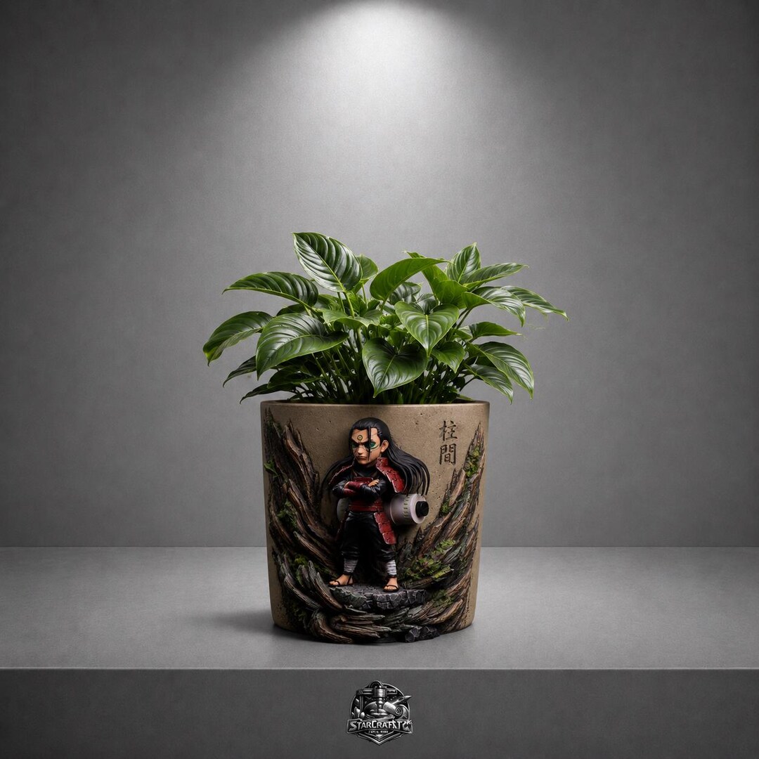 Hashirama Naruto Anime Planter STL File | Exclusive 3D Print Flower Pot ...