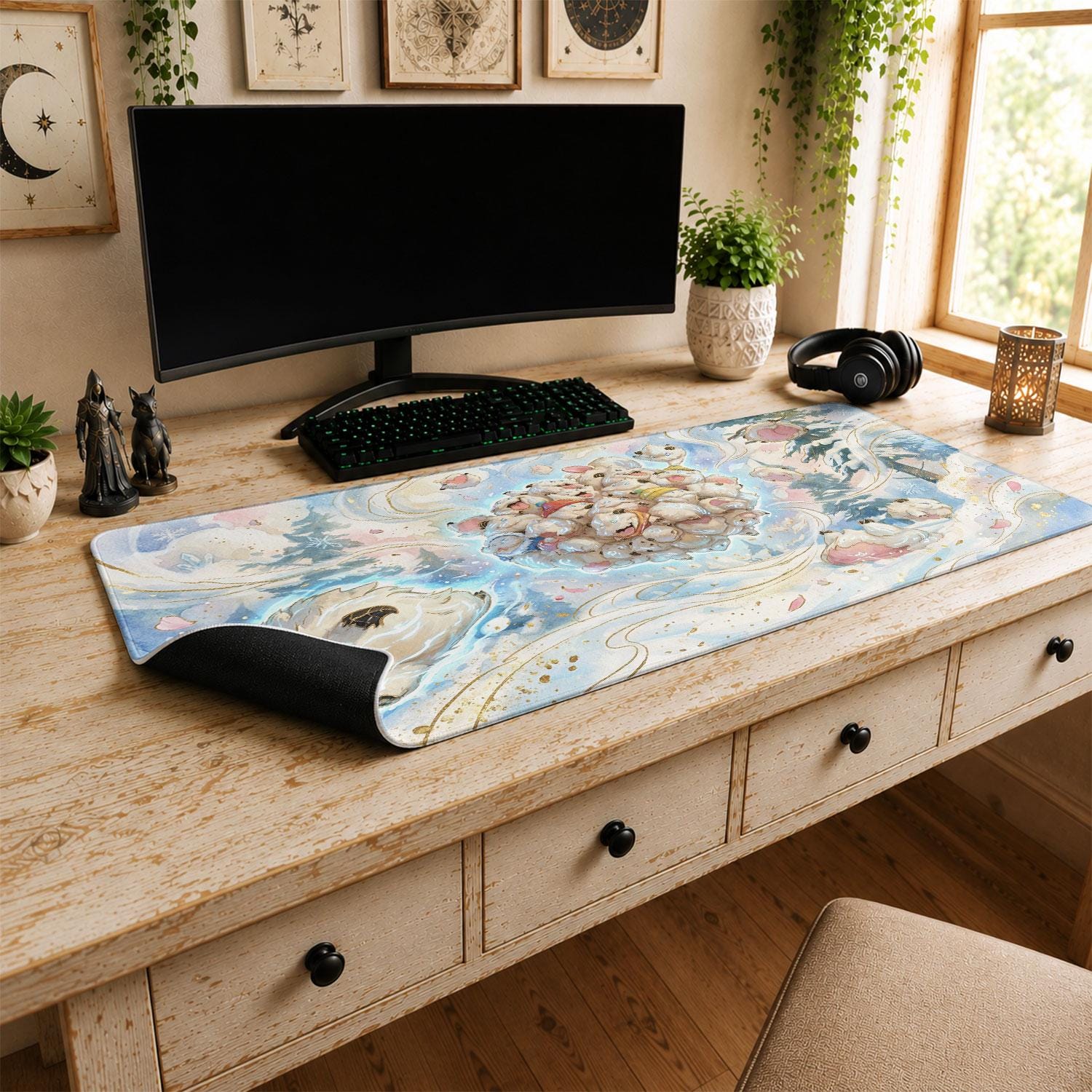 Mousepad Poro | Tapete de mesa com arte em aquarela de League of ...