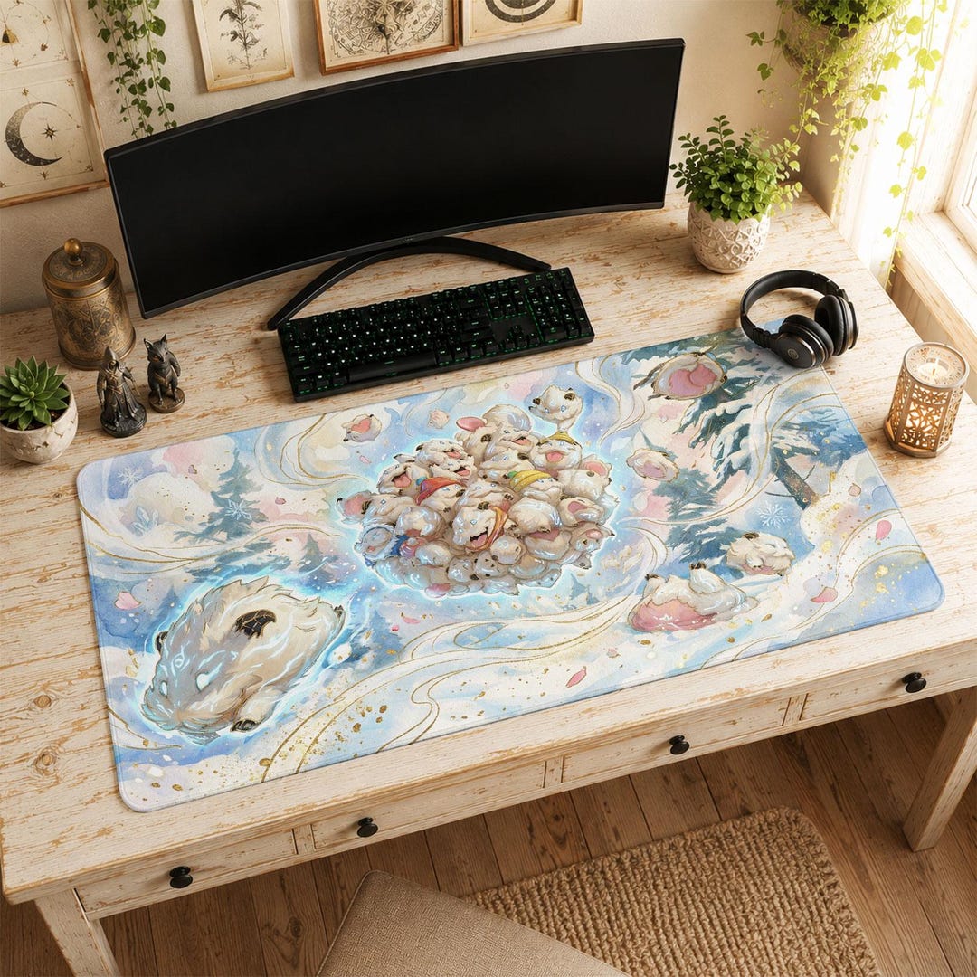 Mousepad Poro | Tapete de mesa com arte em aquarela de League of ...