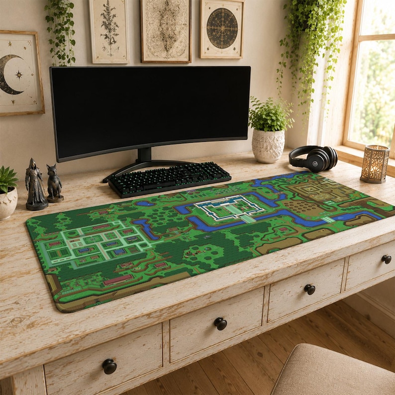 Mousepad com o mapa de Hyrule | Tapete de mesa, decoração para fãs de ...