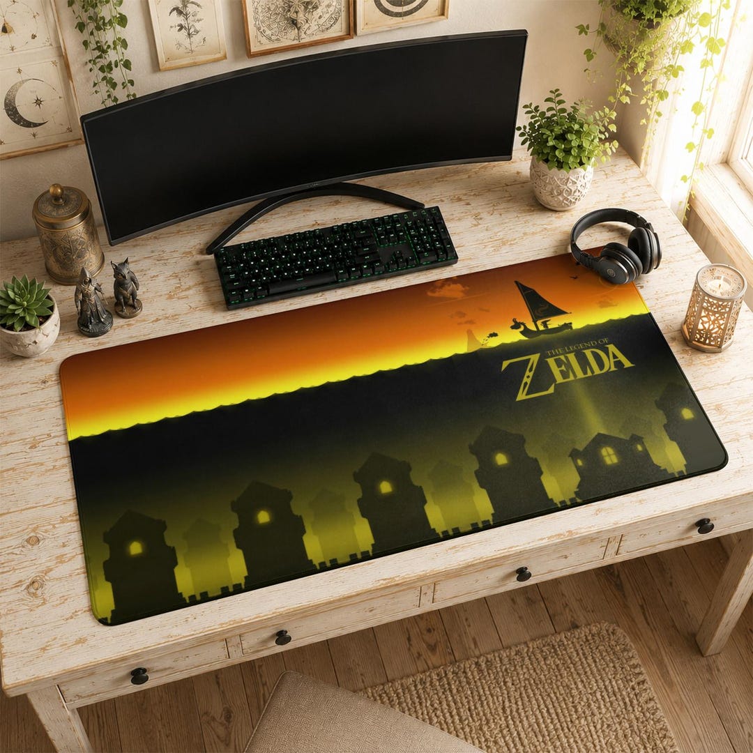 Mousepad com o título de Zelda para NES | Tapete de mesa, decoração ...