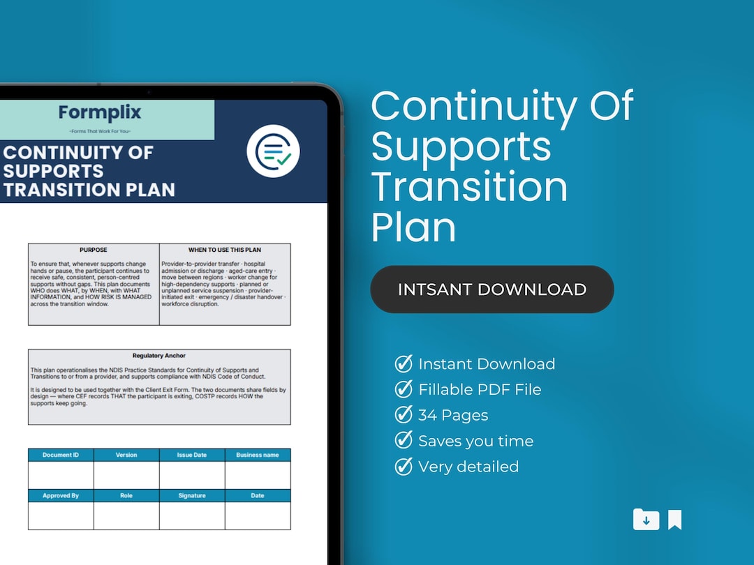 Continuity of Supports Transition Plan for NDIS Support Workers and ...