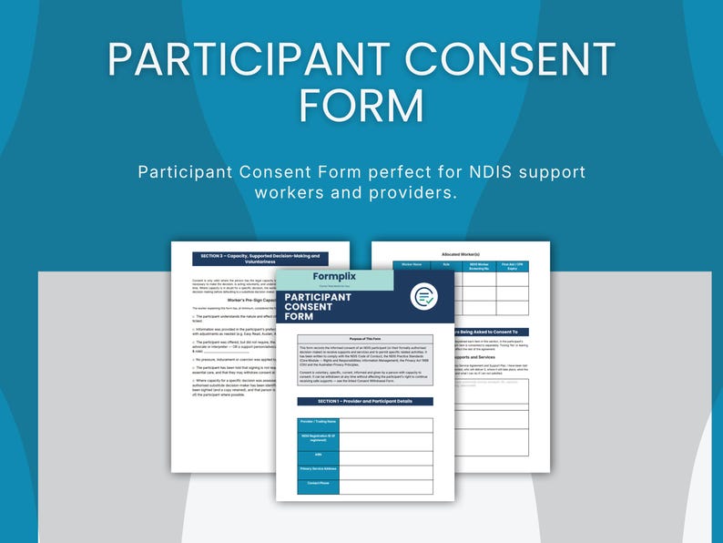 Participant Consent Form for NDIS Support Workers and Providers - Etsy UK
