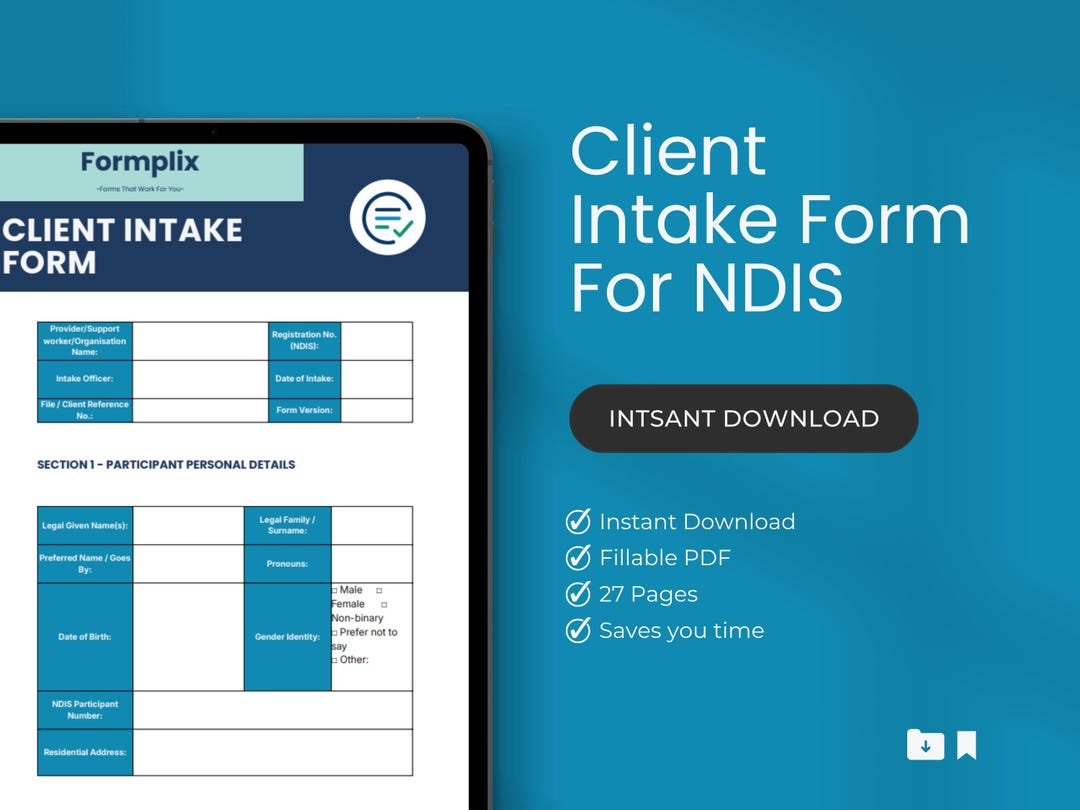 Client Intake Form for NDIS Support Workers and Providers - Etsy Australia