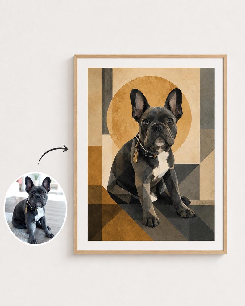 Custom Pet Portrait From Photo | Personalised Dog Lover Gift | Cat ...