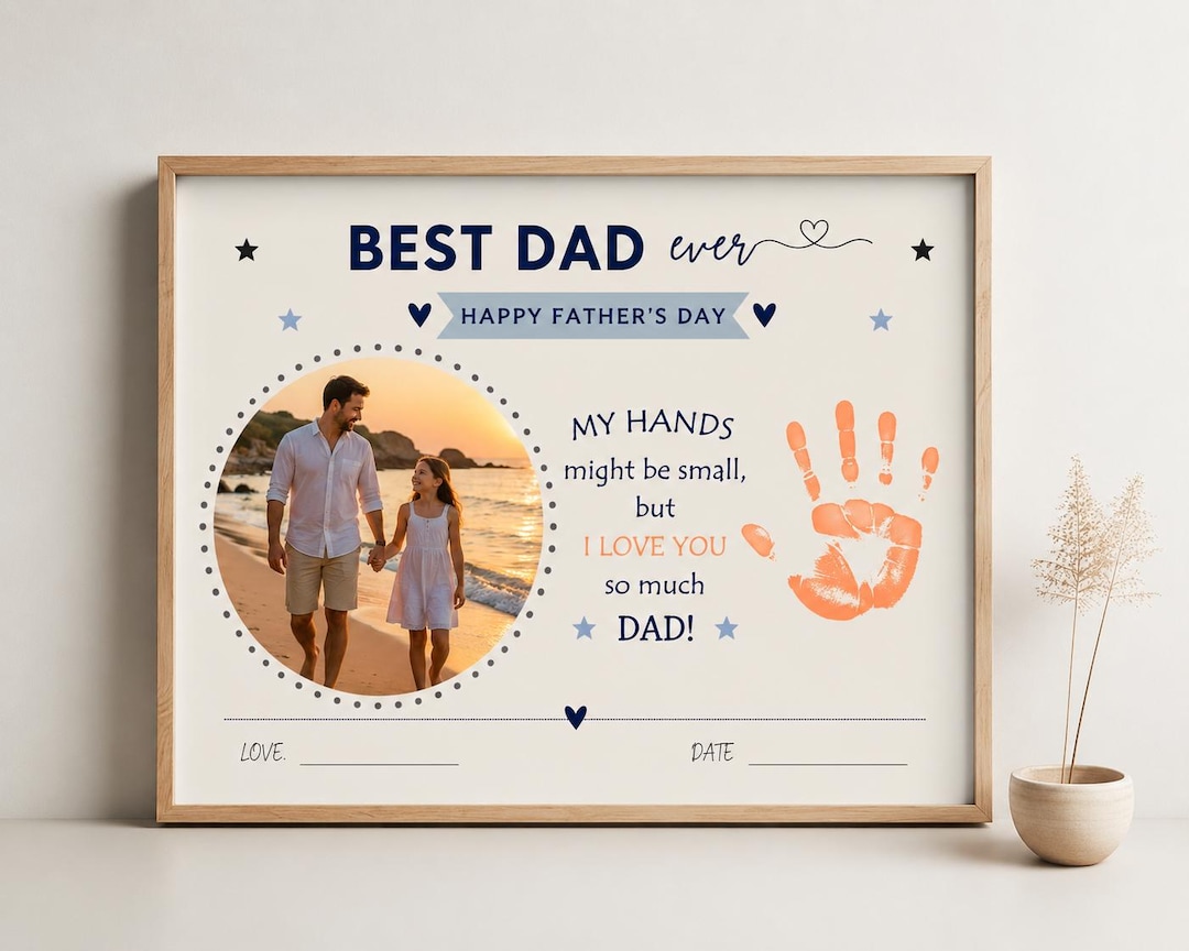 Handprint Craft Template, Kids DIY Art, Editable Canva Gift (digital ...