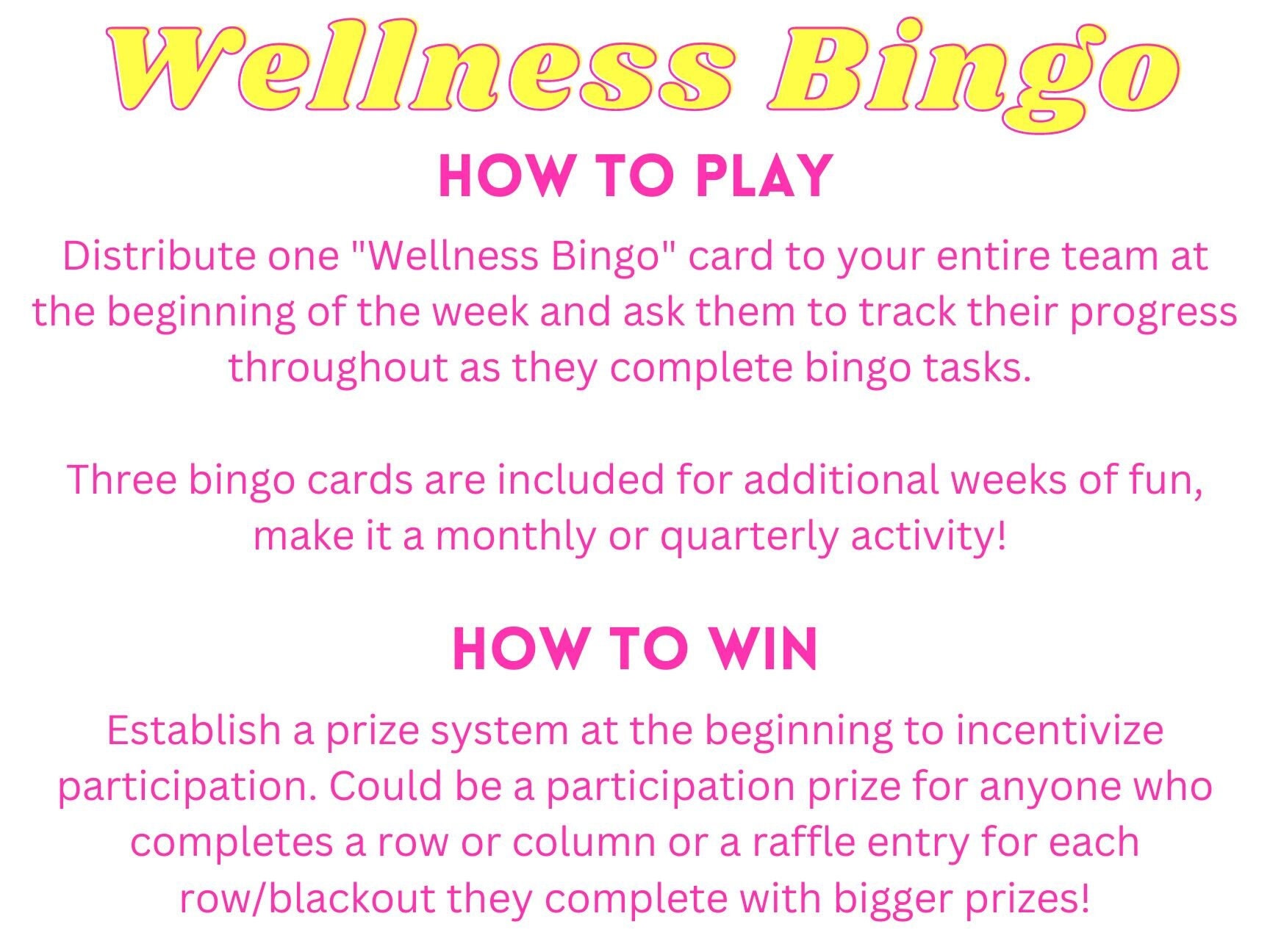 Team-building Wellness Bingo Office Fun and Games - Etsy