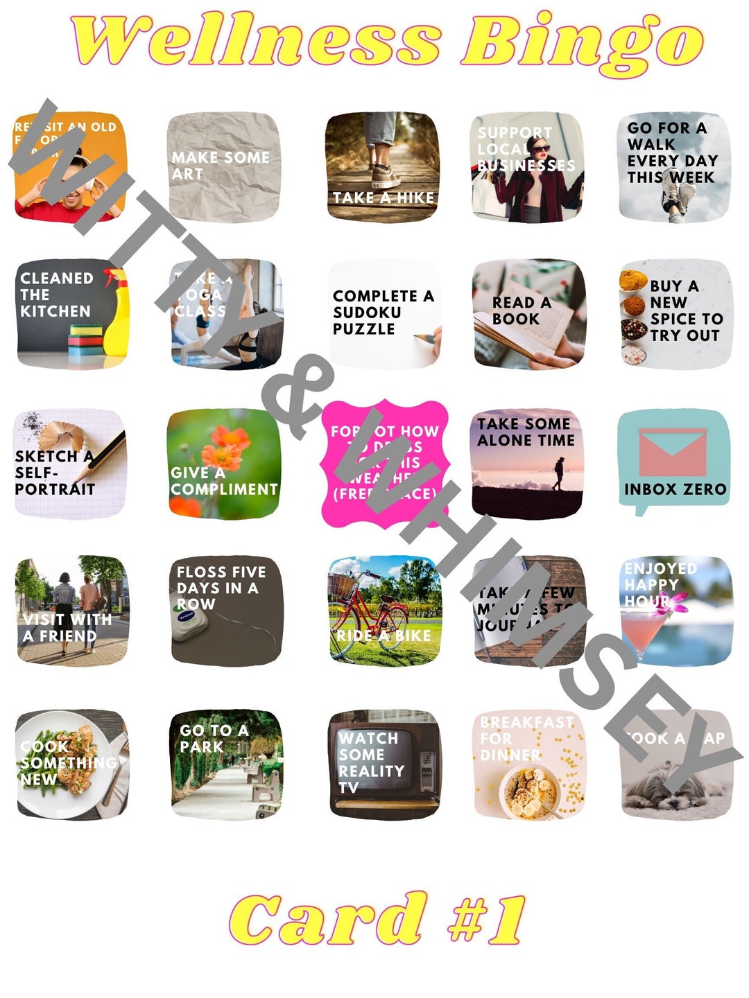 Team-building Wellness Bingo Office Fun and Games - Etsy