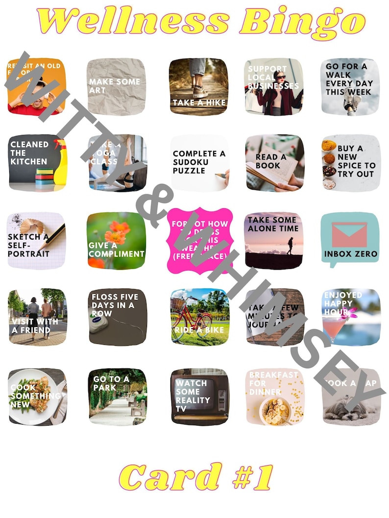 Team-building Wellness Bingo Office Fun and Games - Etsy