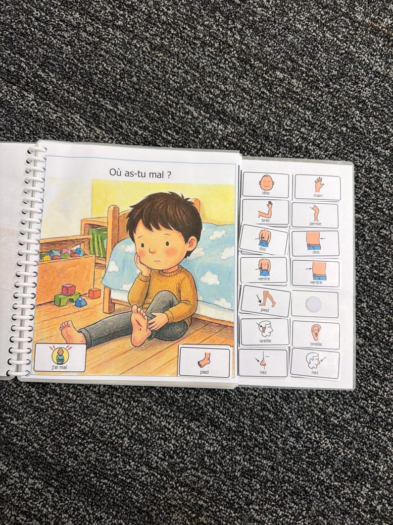 AAC Autism Tool - AAC Book With Pictograms: Where I Hurt - Etsy