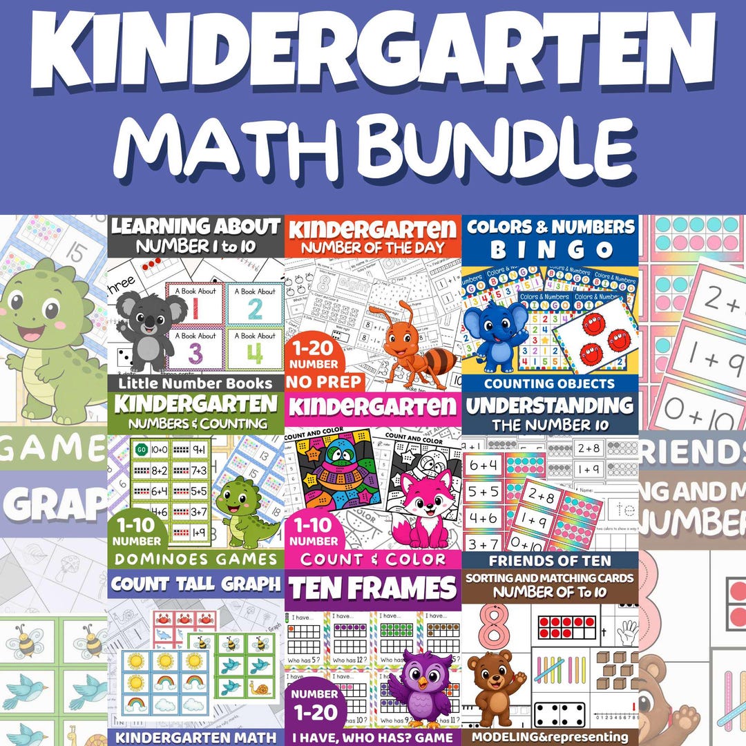 200+ Pages Kindergarten Math Bundle | 9 Resources Number Sense Counting ...
