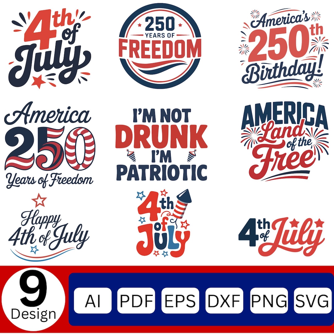 USA 250th Anniversary SVG Bundle, Patriotic America 1776-2026 (digital ...