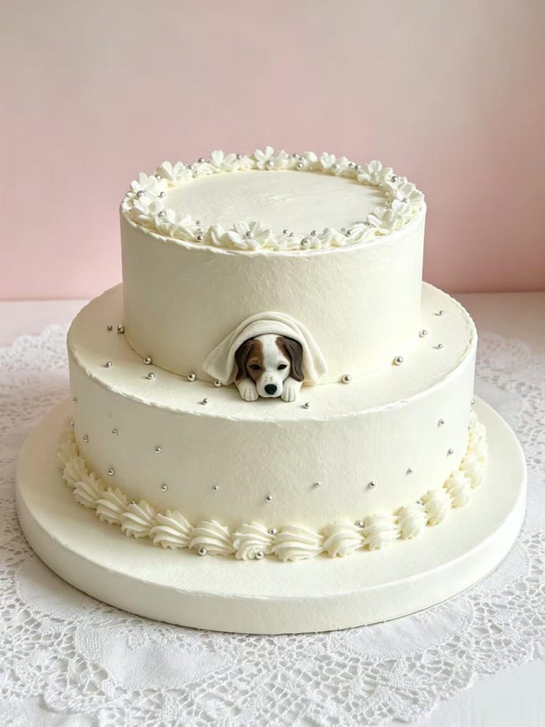 Custom Pet Wedding Cake Topper: Handmade Dog Anniversary Sculpture - Etsy