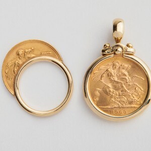Sovereign Coin Pendant Medallion Gold Pendant Necklace | Etsy Israel