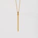 Geometric 22k Gold String Pendant, Minimal Stick Pendant Necklace 14k ...