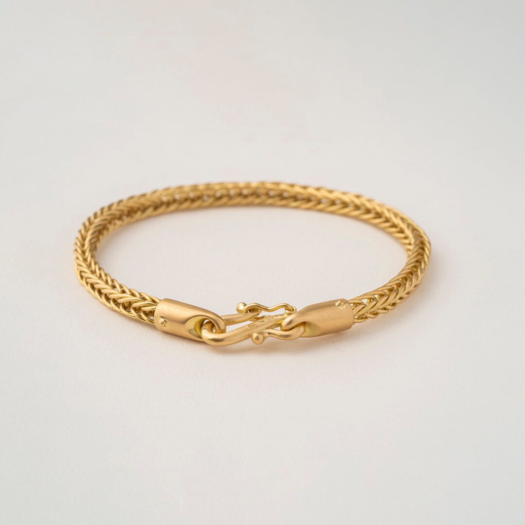 Handmade 18k Gold Braided Bracelet: Minimalist Gold Jewelry - Etsy