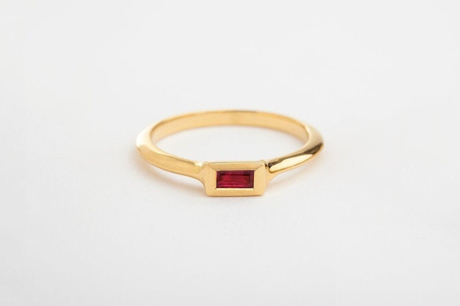 Rose Gold Ruby Stack Ring Ruby Solitaire Ring Unique Ring | Etsy