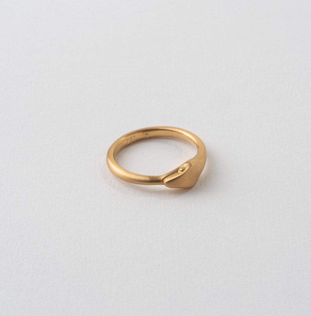 Snake Ring, Snake Eating Its Tail Wedding Ring, 18 Karat Yellow Gold ...