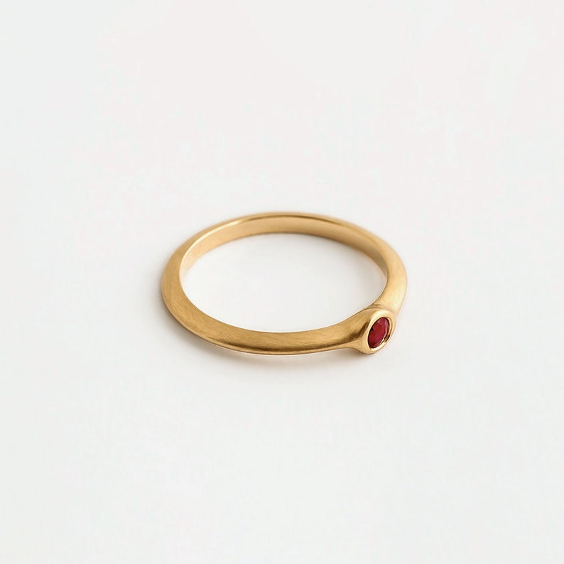 Minimal Small Simple Ring for Women Stackable Ruby - Etsy
