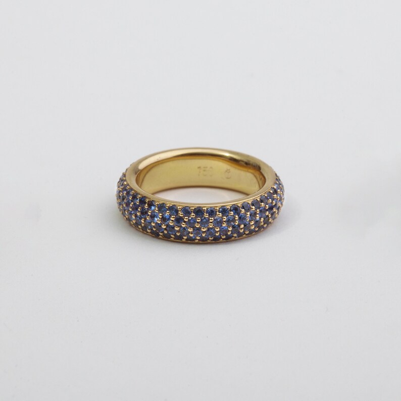 Ceylon Sapphire Eternity Ring Band Saphire Infinity Ring 18k - Etsy