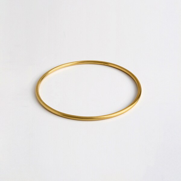 Solid Gold Bangle - Etsy