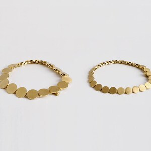 18k Gold Bracelet Small Disc Gold Bracelet ⦁ Links Disk Bracelet for ...