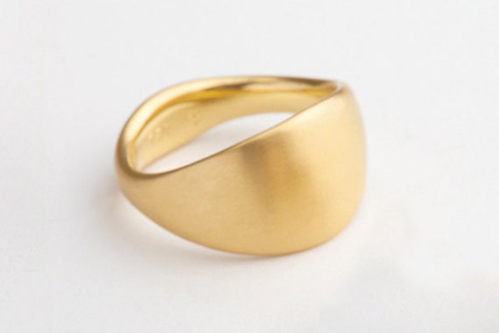 Simple Large Gold Ring Women 18 Kt Gold Solid Wide Ring - Etsy