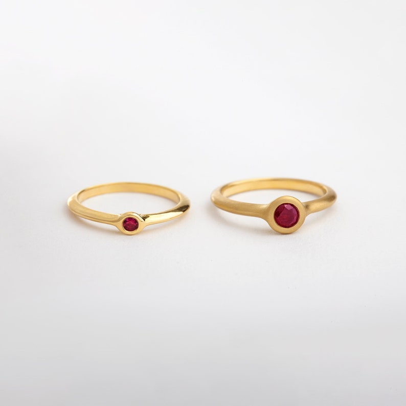 Minimal Small Simple Ring for Women Stackable Ruby - Etsy