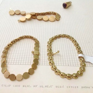 Large Gold Flexible Bracelet, Handmade, Discs Bracelet, Berman Jewelry ...