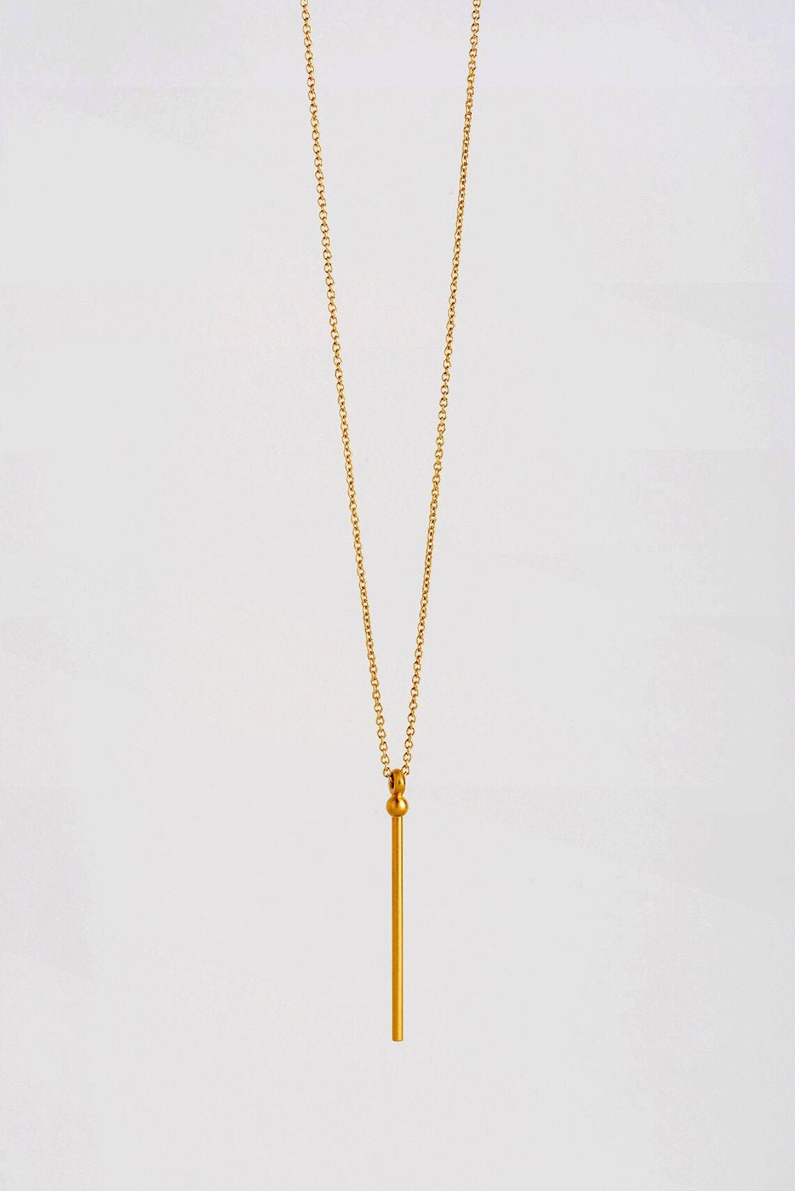Geometric 22k Gold String Pendant Minimal Stick Pendant - Etsy Israel