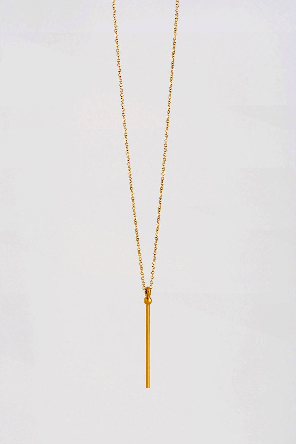 Geometric 22k Gold String Pendant Minimal Stick Pendant - Etsy Israel