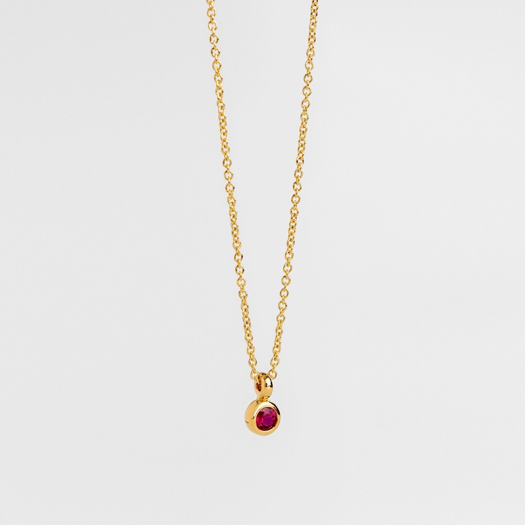 Tiny Ruby Pendant, Unique Pendant 18k Gold, Wedding Ruby Necklace ...