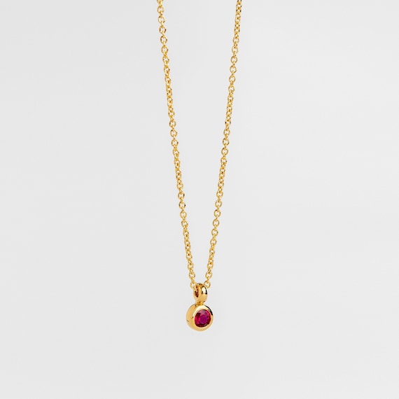 Tiny Ruby Pendant Unique Pendant 18k Gold Wedding Ruby | Etsy
