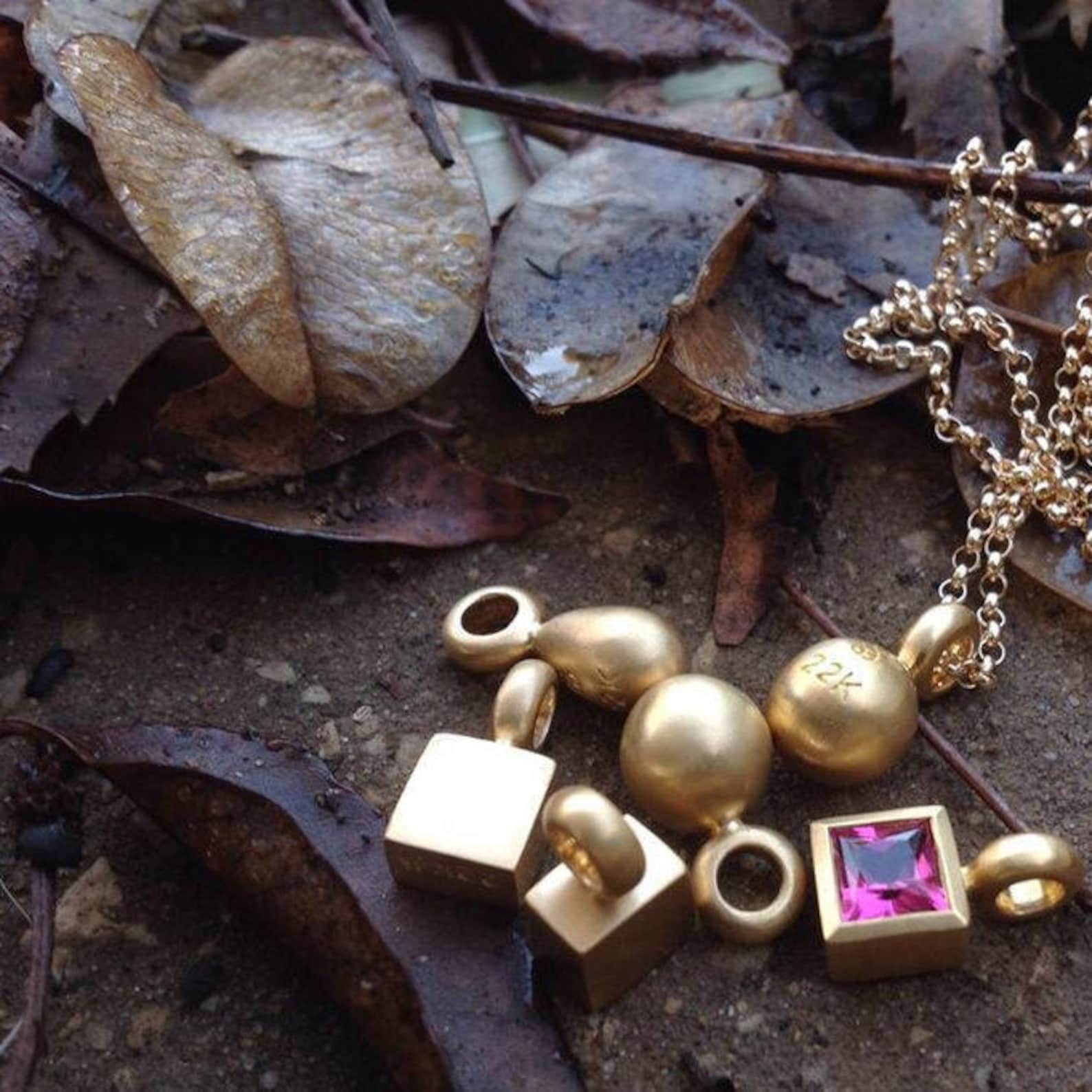 Simple Small Minimal Gold Ball Pendant Necklace 14K Yellow | Etsy