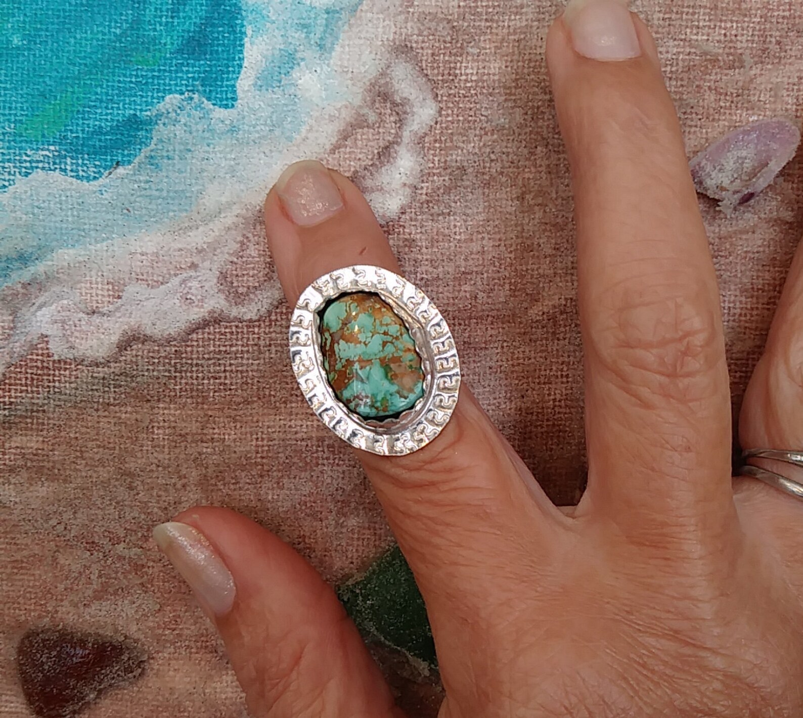 Artisan Crafted Royston Turquoise Ring in Size 6 Sterling Silver ...