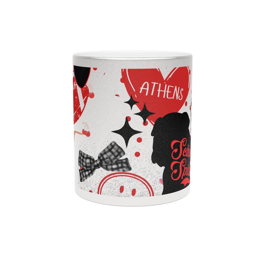 University of Georgia Preppy Spirit Silver Metallic Mug - Etsy