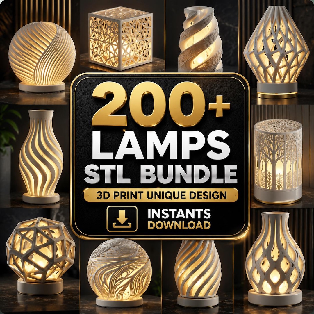 200+3D Printable Lamp (STL + 3MF) Modern & Decorative Lamps Bundle ...