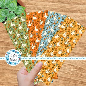 Printable Bookmark Set, 4 Silly Goose Floral, Digital Instant Download ...