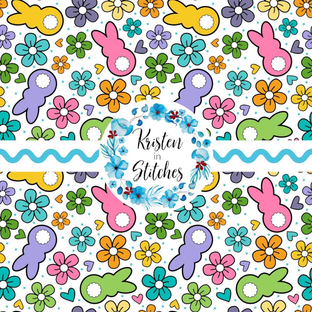 Easter Bunny Seamless File, Spring Rabbit Repeating Pattern, Colorful ...