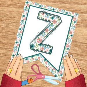 Printable Alphabet Banner Set, Letters A-Z Numbers 0-9, Wildflower ...