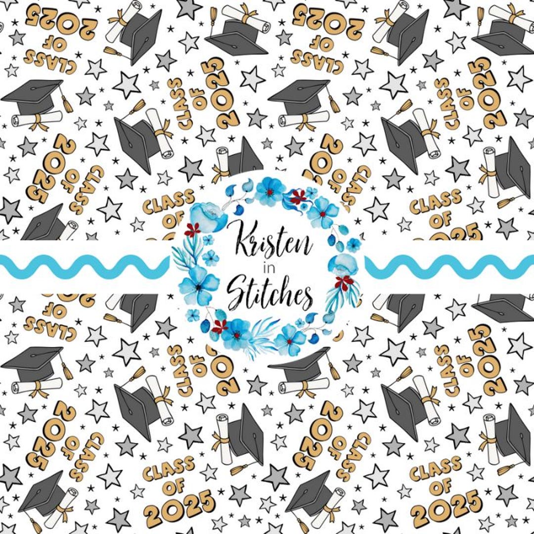 Class of 2025 Seamless Pattern, Grad Caps Diplomas Printable Paper ...
