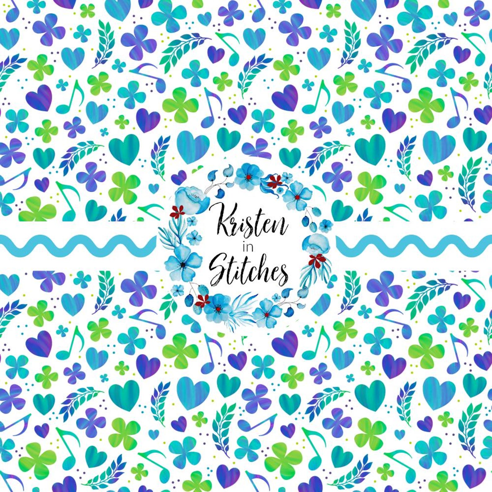 Music Notes and Hearts Seamless File, Sweet Floral Repeating Pattern ...