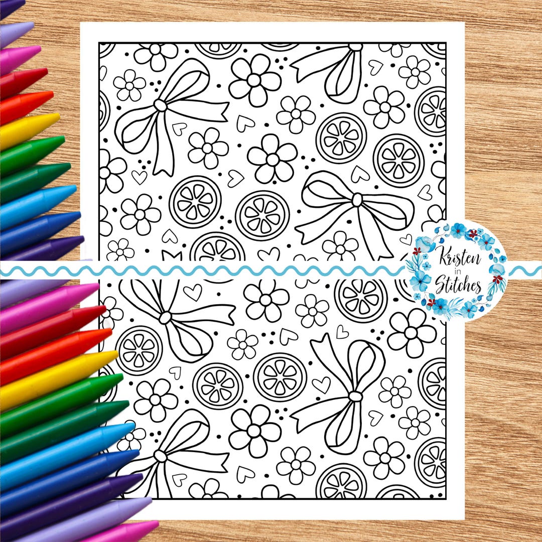 Fruity Coquette Coloring Page, Printable 8.5x11 Paper, PDF & PNG File ...