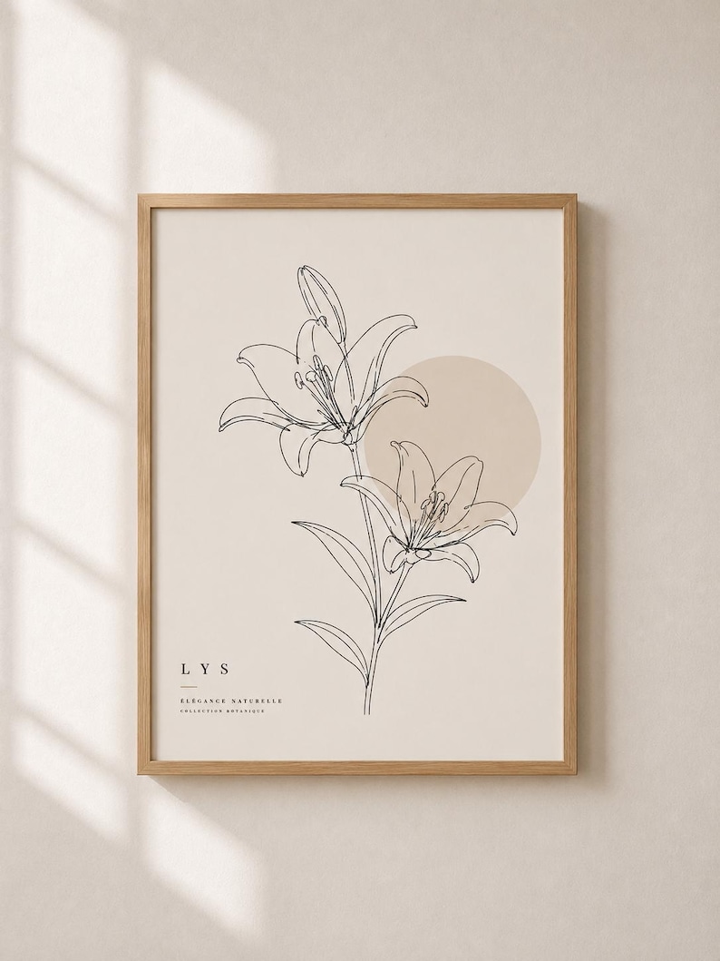 Minimalist Line Art Lily Poster – Downloadable Floral Poster – Modern ...