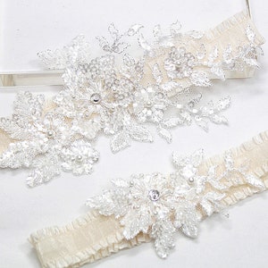 Sequin Lace Garter Set Blue Garter Set Bridal Garter Set - Etsy