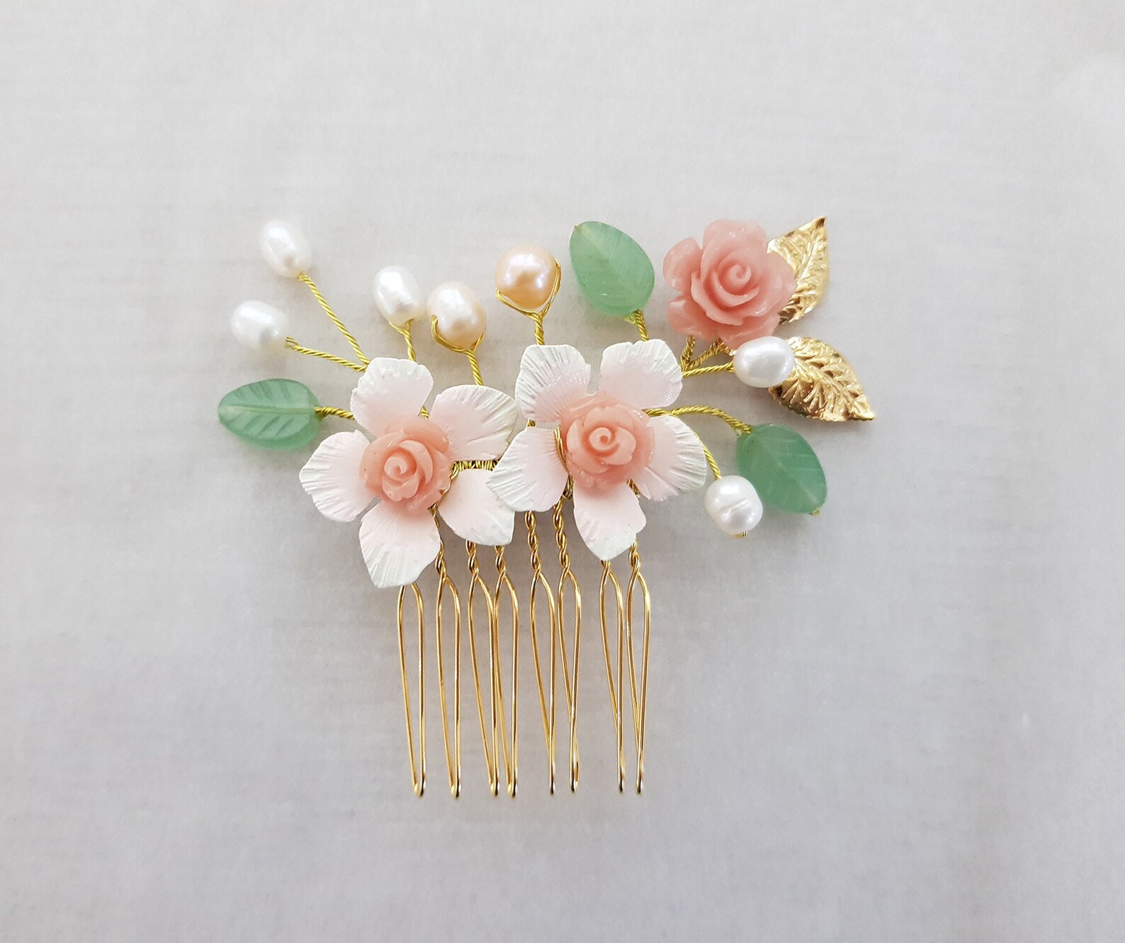 Rose Garden Hair Comb Prom Hair Accessory Bridal Hair Comb - Etsy