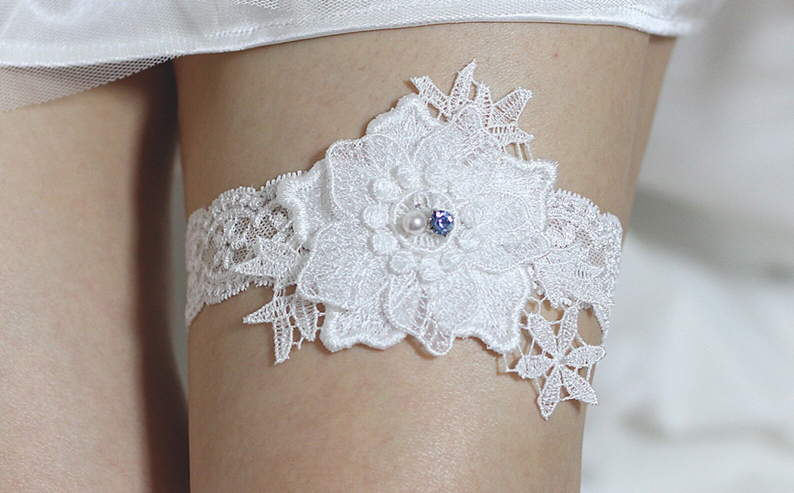 Floral Garter Bridal Garter White Garter Lace Garter | Etsy