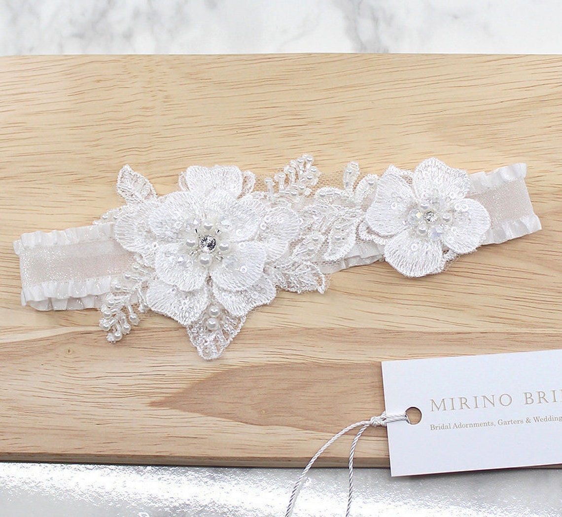 Floral Lace Garter Wedding Garter Bridal Garter Wedding | Etsy