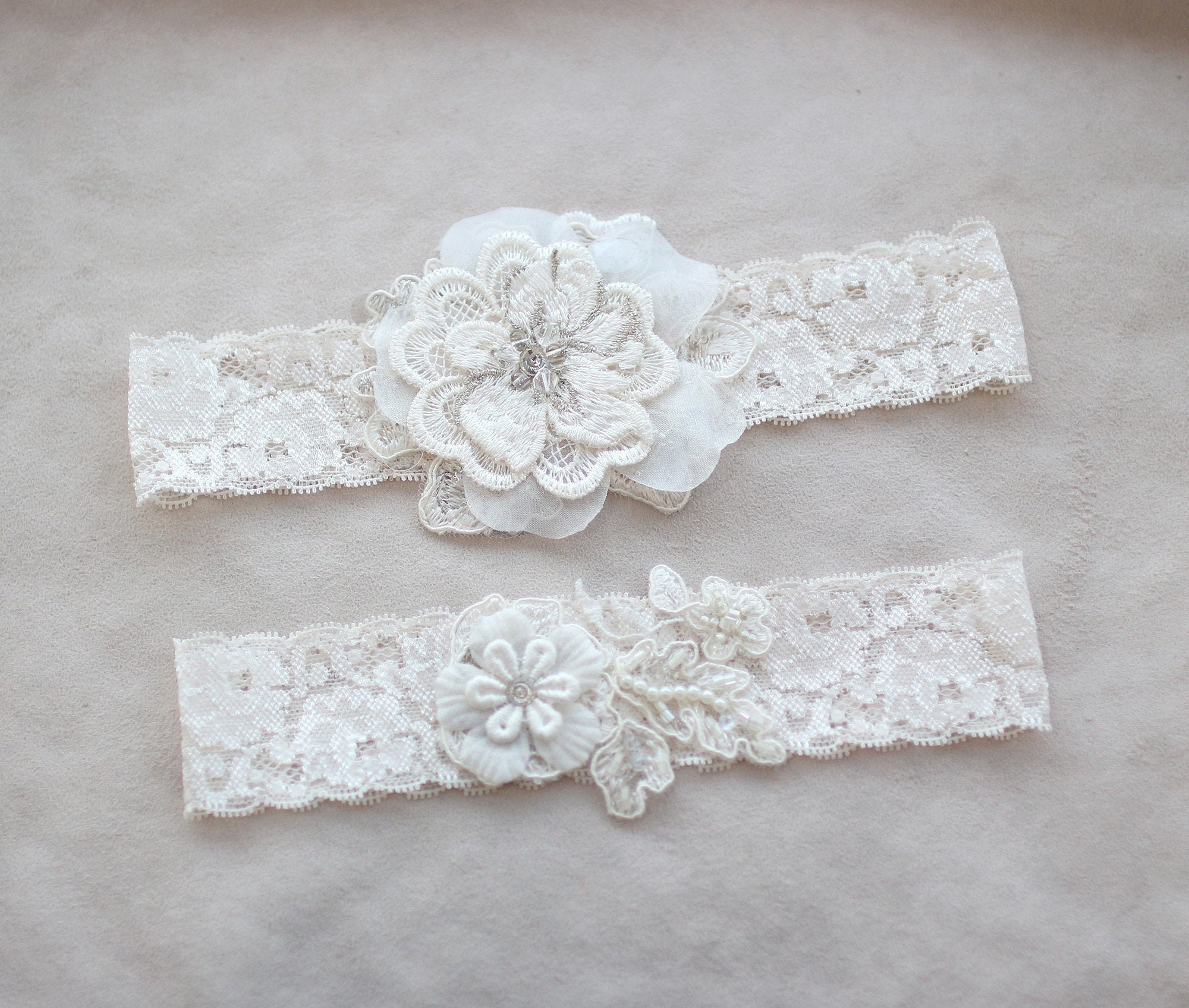 Ivory Lace Garter Set Bridal Garter Set Wedding Garter Set | Etsy